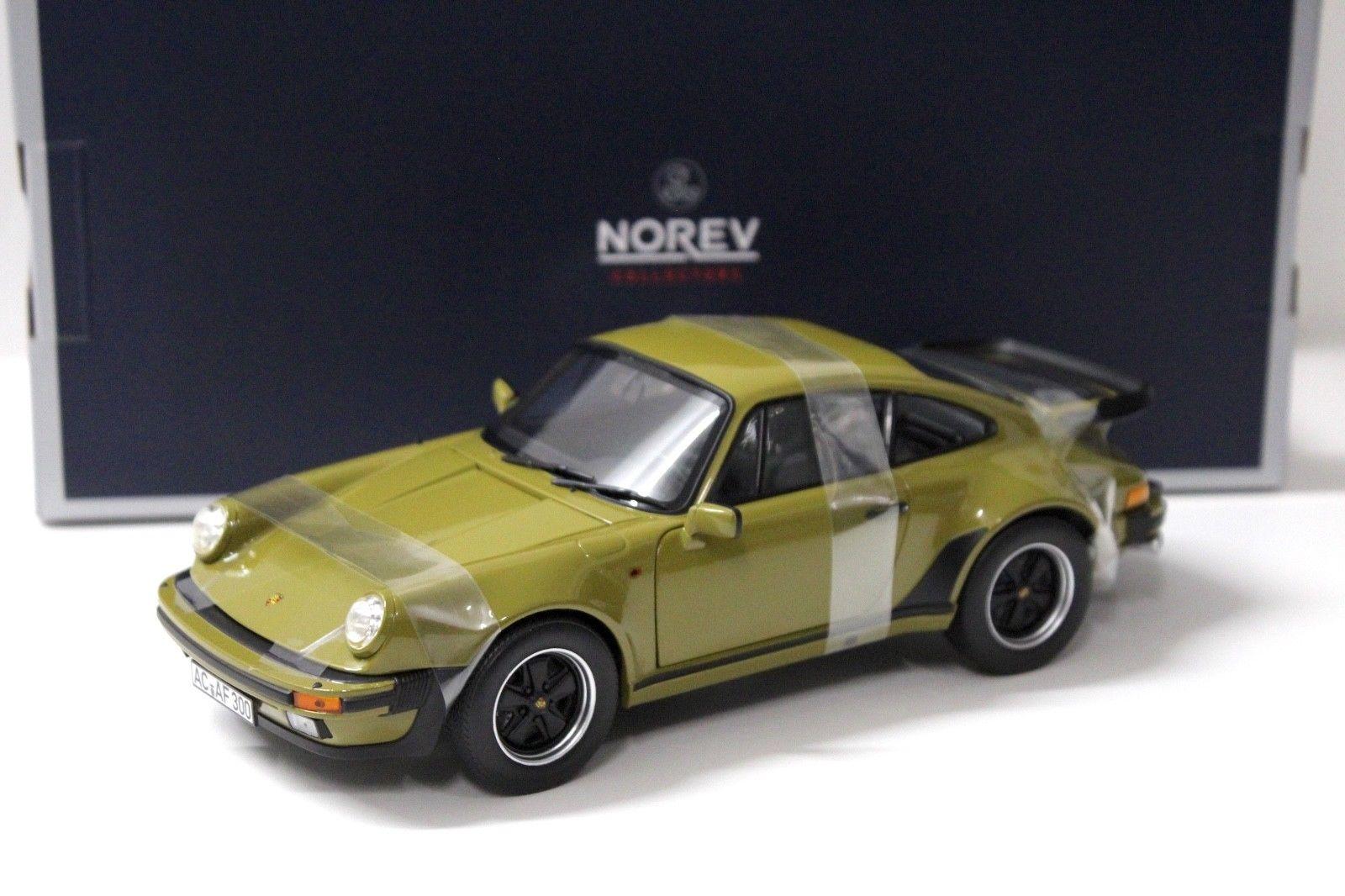 1:18 Norev Porsche 911 Turbo 3.3 Coupe olive green 1977 - Premium-Modelcars