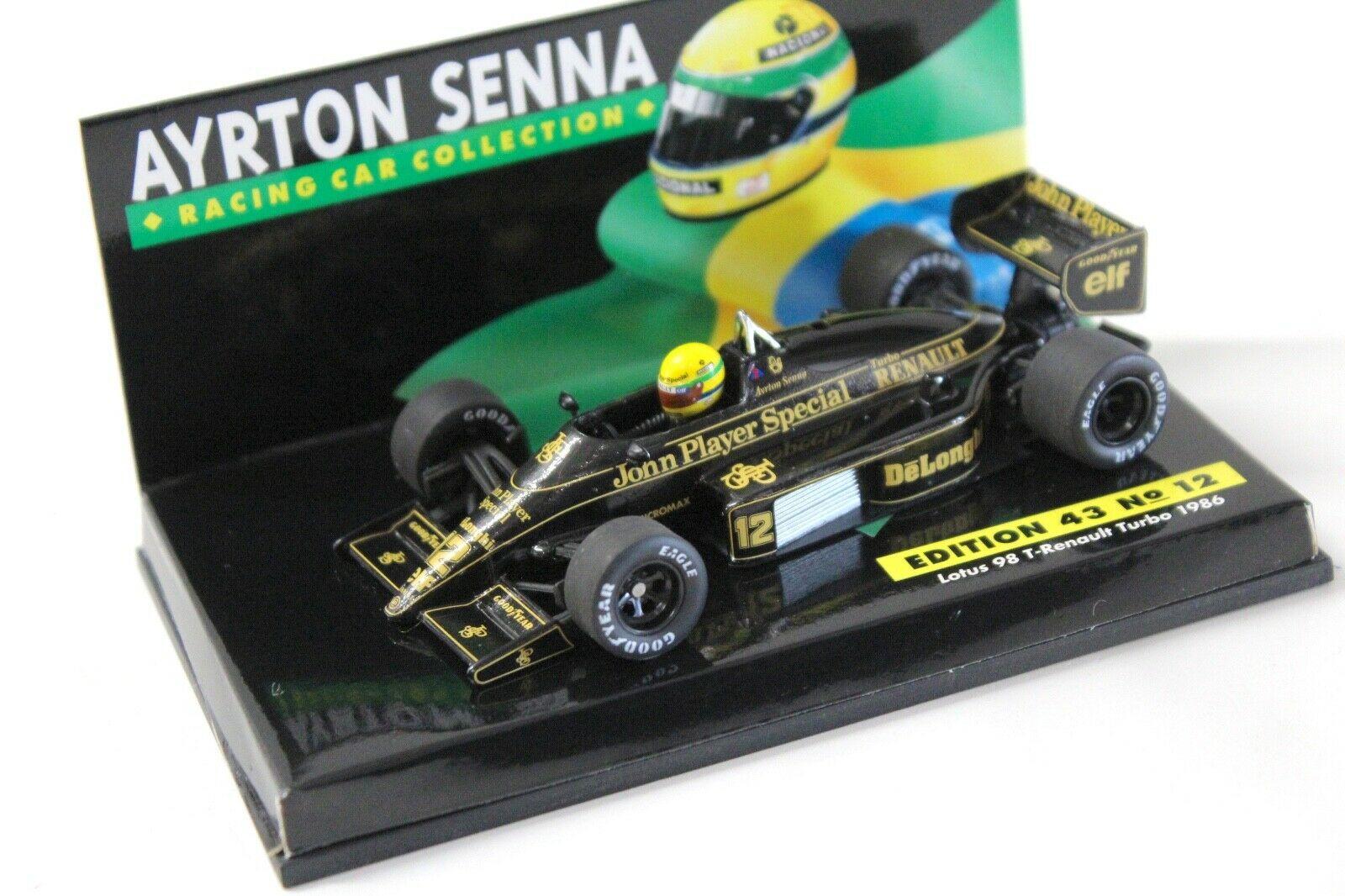1:43 Minichamps Lotus 98T 1986 Ayrton Senna #12 - Premium-Modelcars