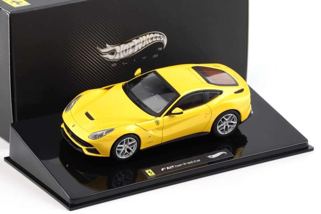 1:43 Hot Wheels Elite Ferrari F12 Berlinetta Coupe yellow – Premium ...