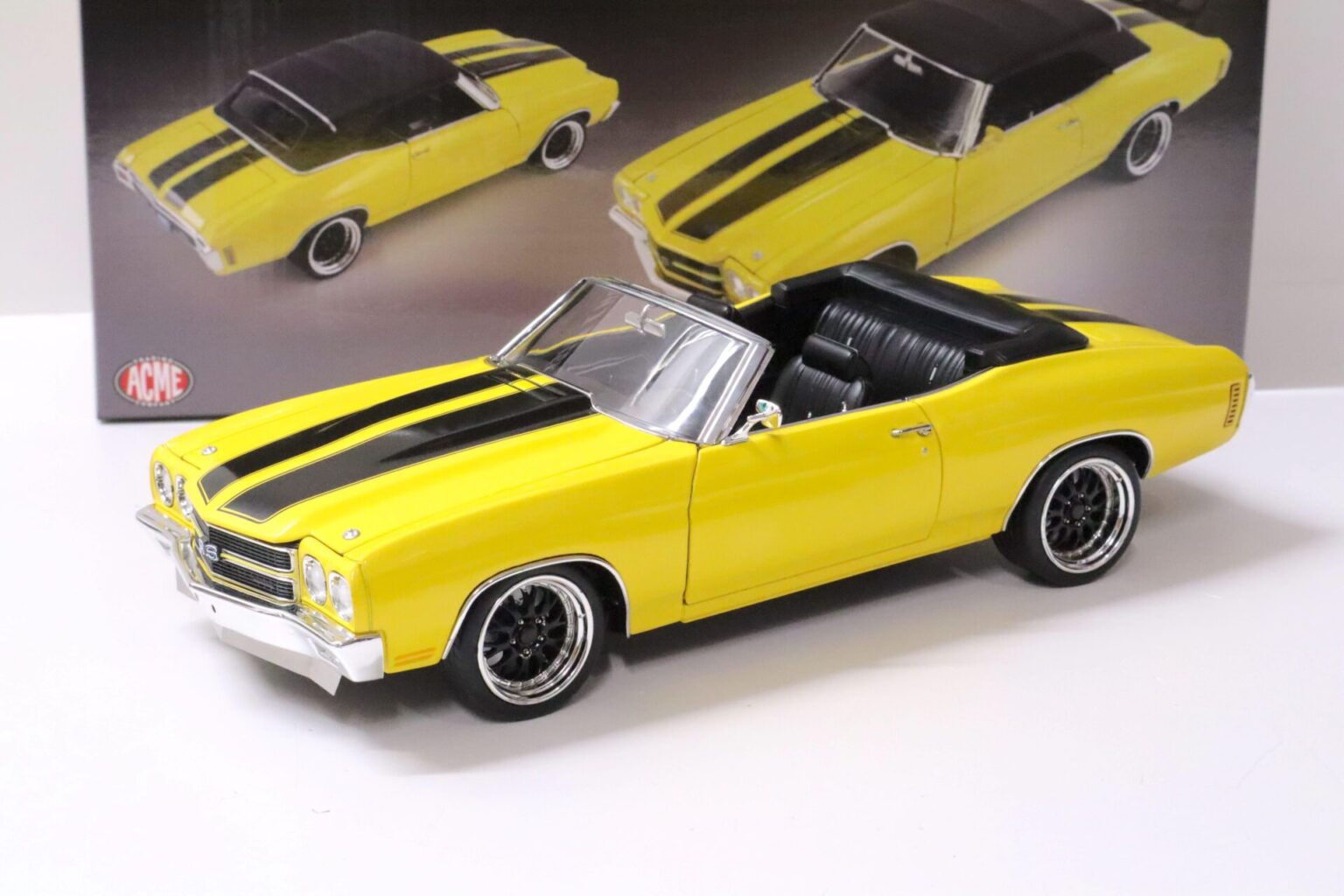 1:18 ACME 1970 Chevrolet Chevelle SS Convertible Restomod yellow/ black ...