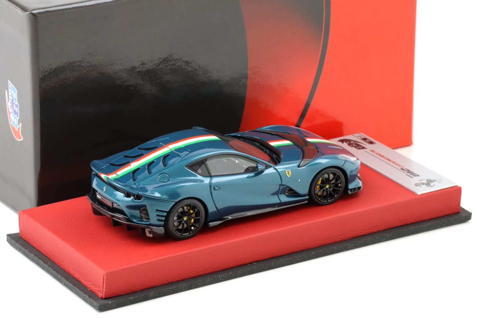 1:43 BBR Ferrari 812 Competizione Blu Capri/ Italy Flag with leather ...