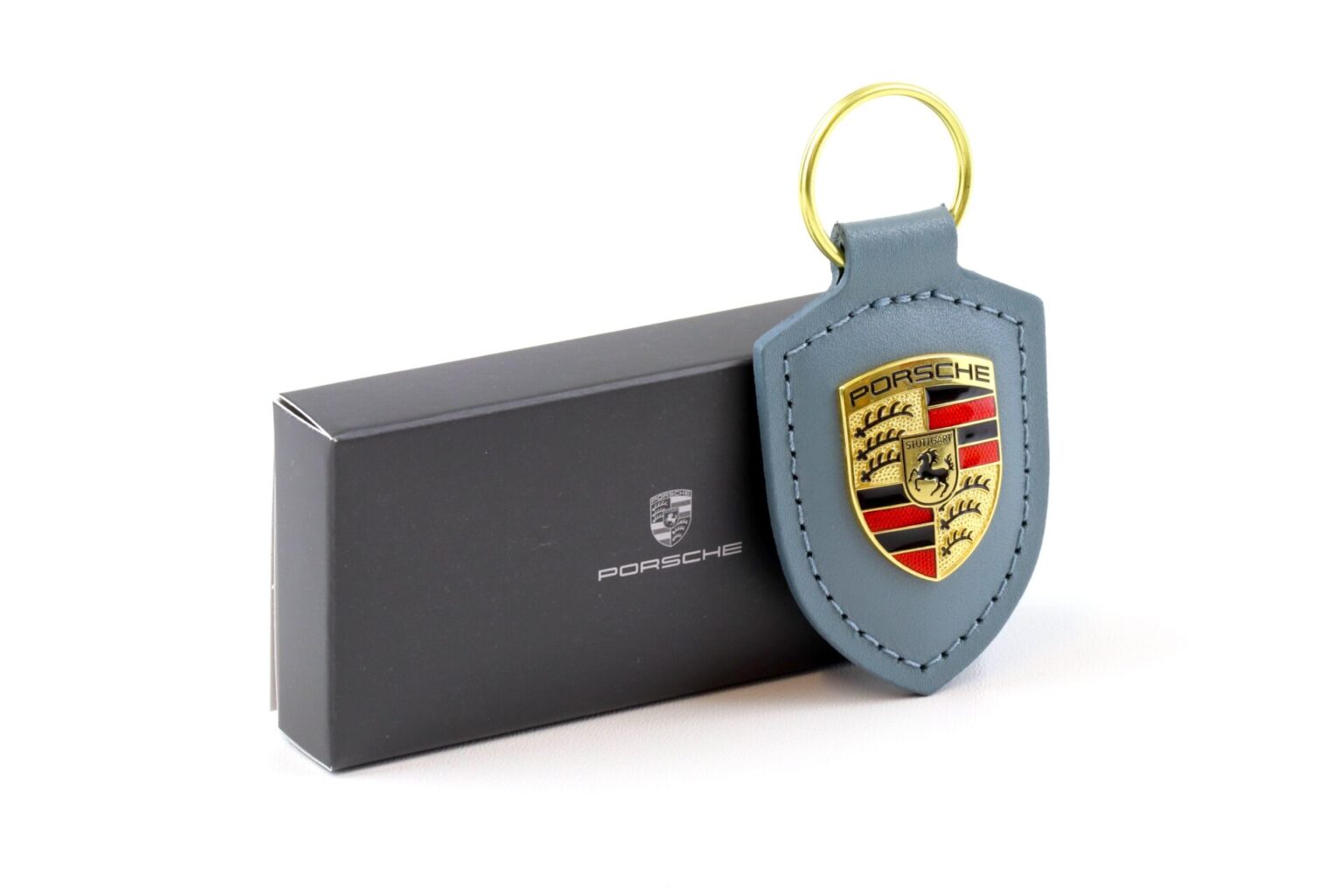 Original Porsche Wappen Schlüsselanhänger Keychain Leder Shore blue WAP ...