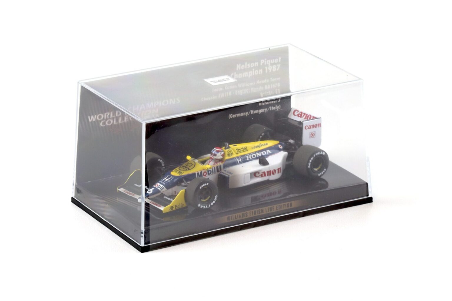 1:43 Minichamps F1 Williams Honda FW11B Nelson Piquet World Champion 1987 Finish Line – Premium ...