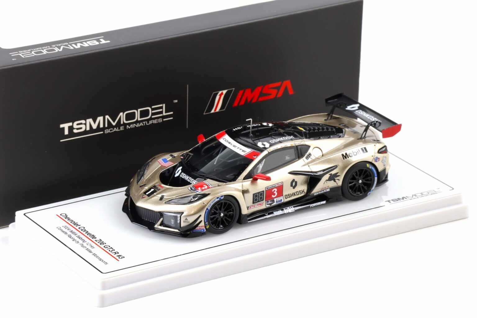 1:43 TSM Model Chevrolet Corvette Z06 GT3.R #3 IMSA 2024 Sebring 12h #3 ...