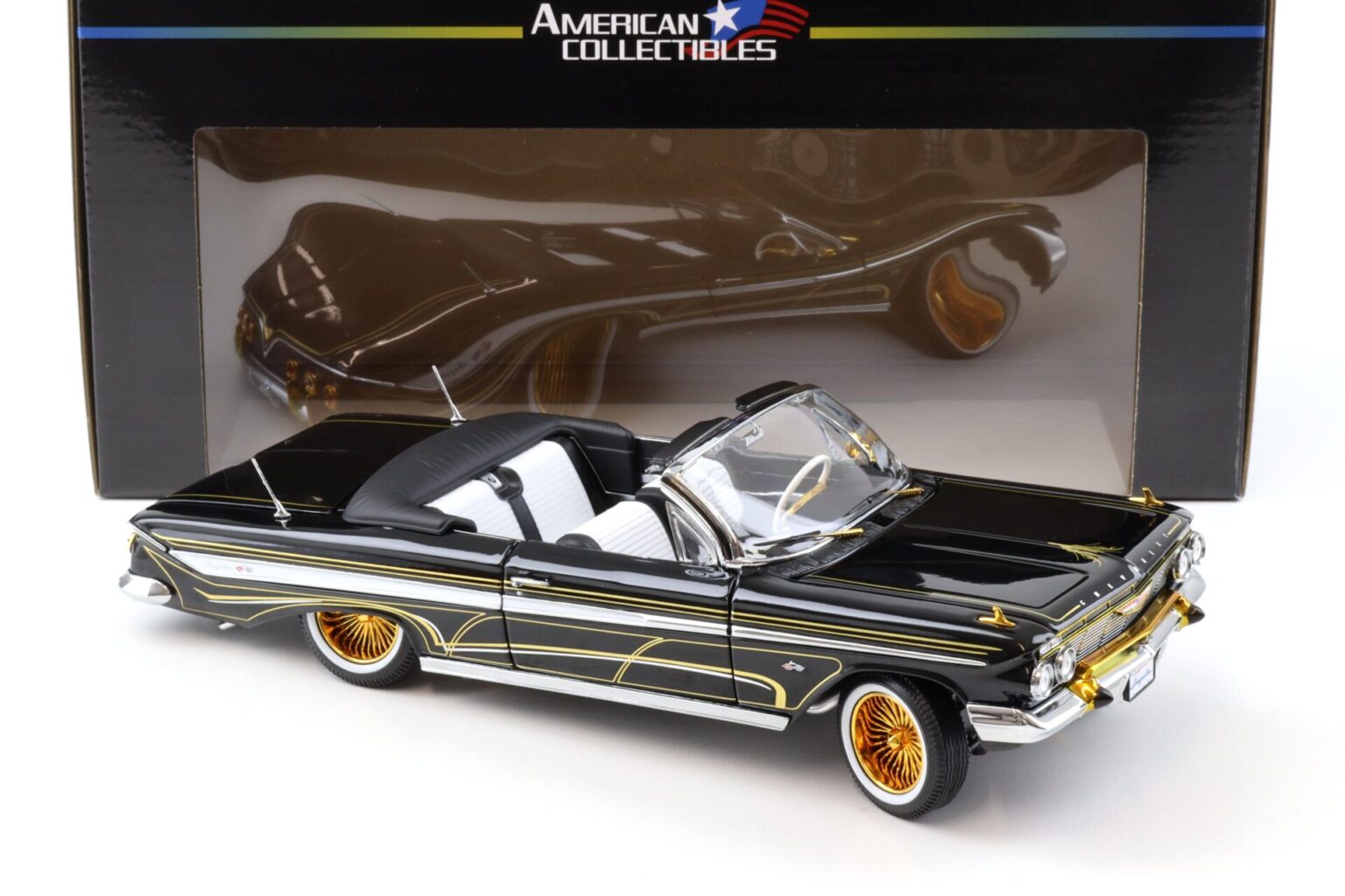 1:18 Sun Star 1961 Chevrolet Impala Lowrider open Convertible black ...