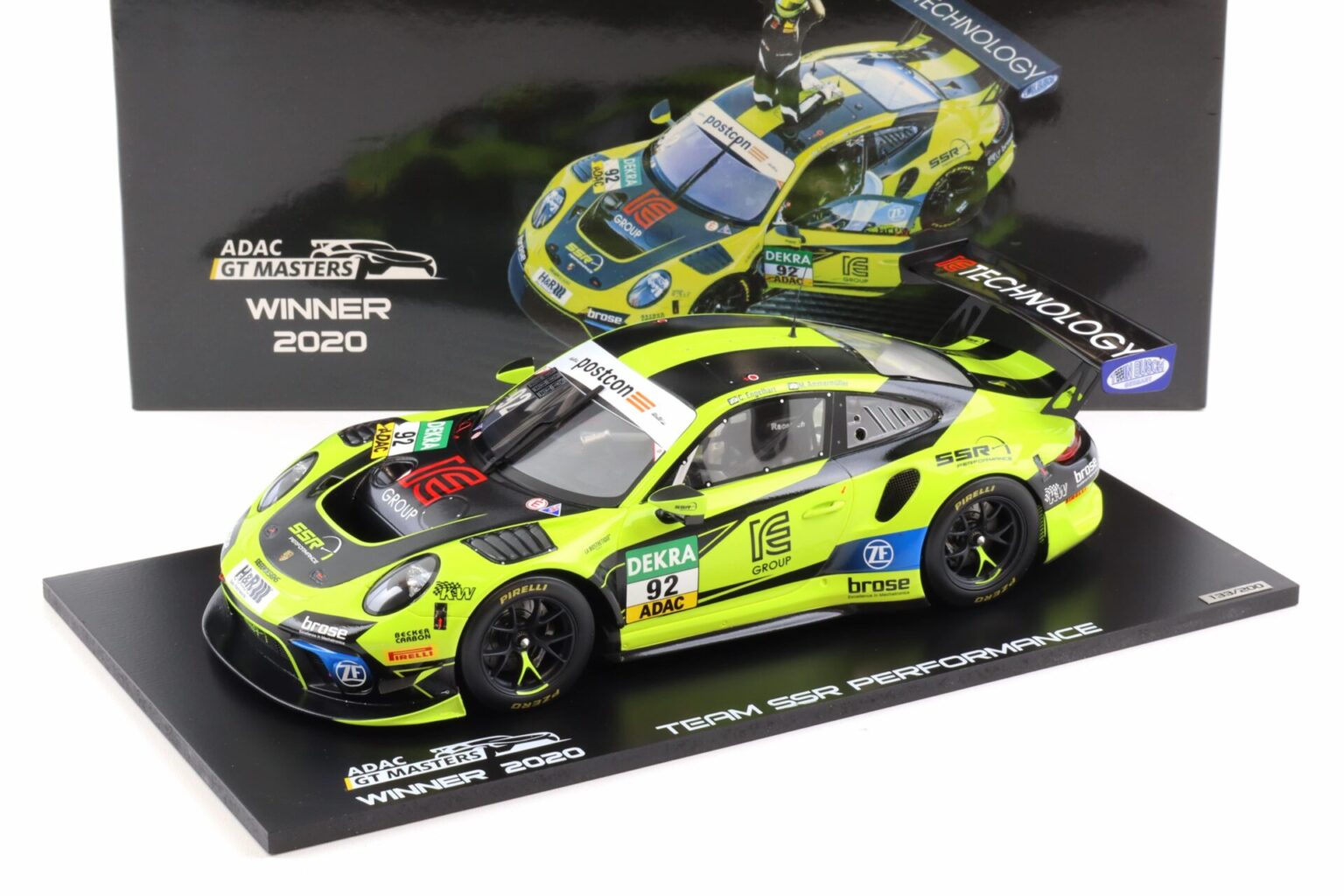 1:18 Spark Porsche 911 991.2 GT3 R ADAC GT Masters Winner 2020 SSR ...