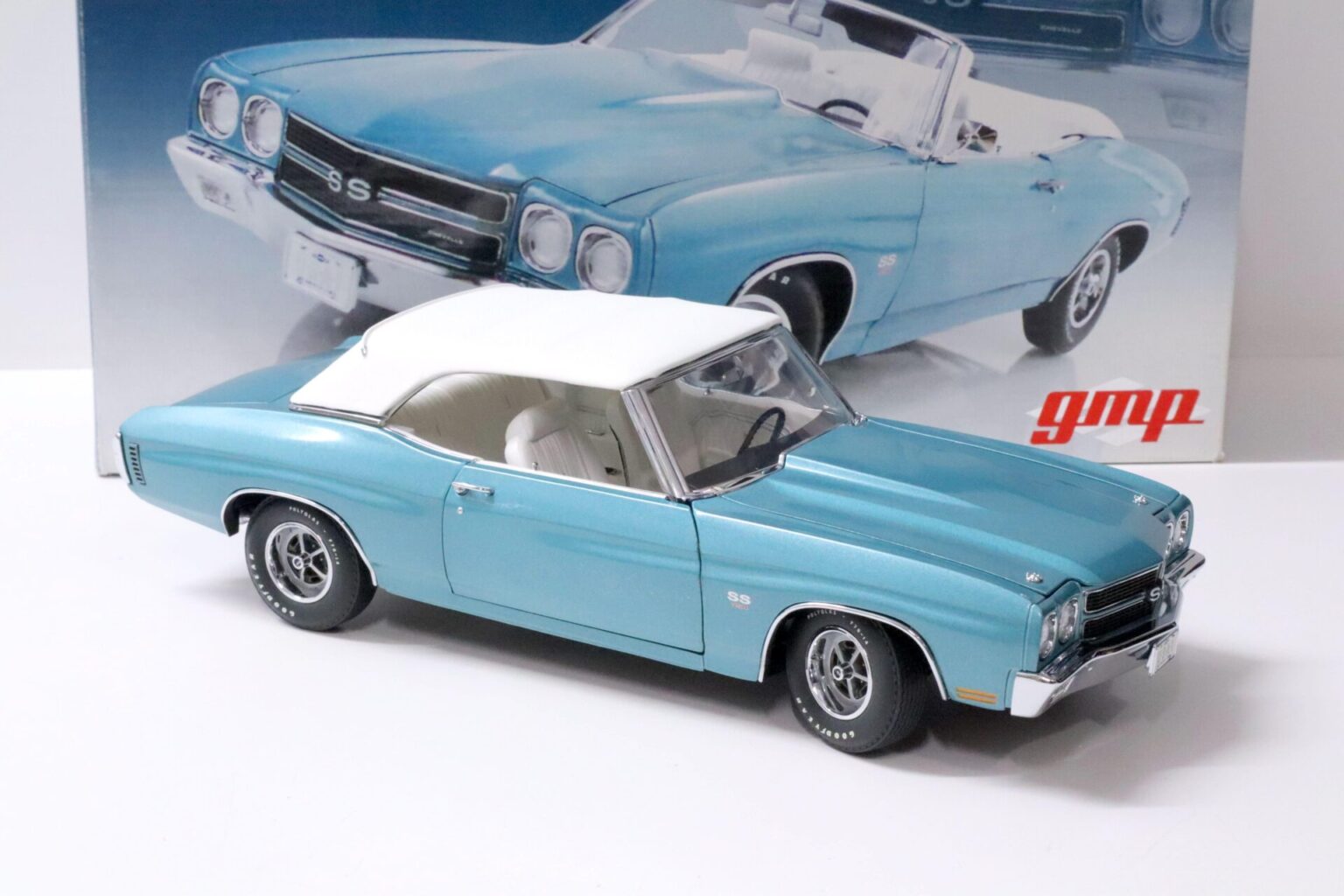 1:18 GMP 1970 Chevrolet Chevelle SS Convertible light blue metallic ...
