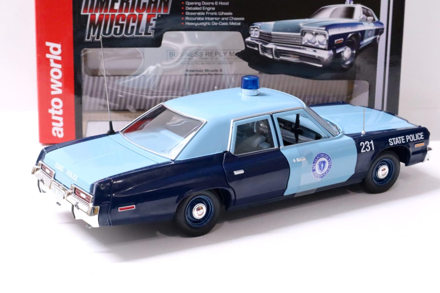 1:18 Auto World 1974 Dodge Monaco Massachusetts State Police blue ...