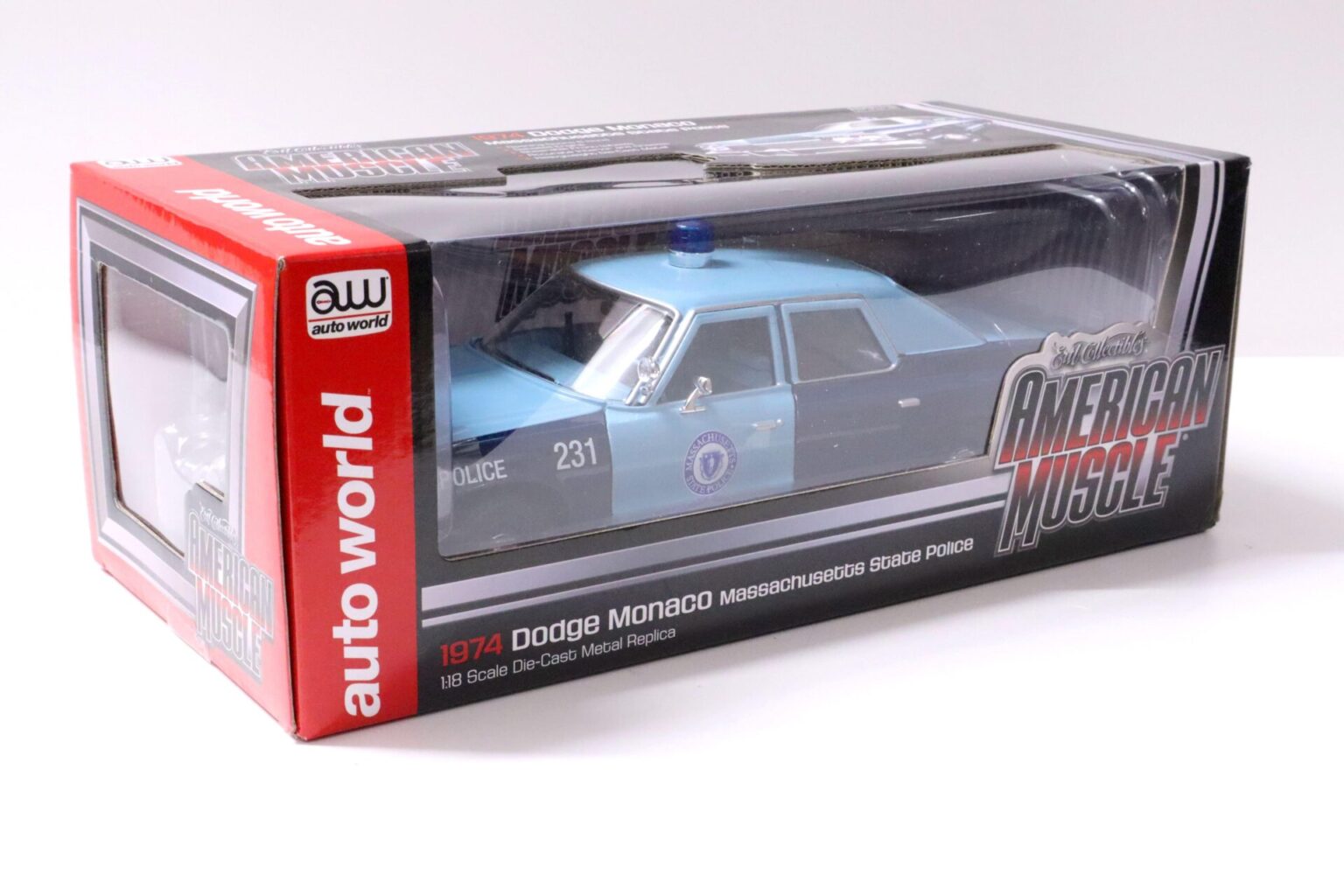 1:18 Auto World 1974 Dodge Monaco Massachusetts State Police blue ...
