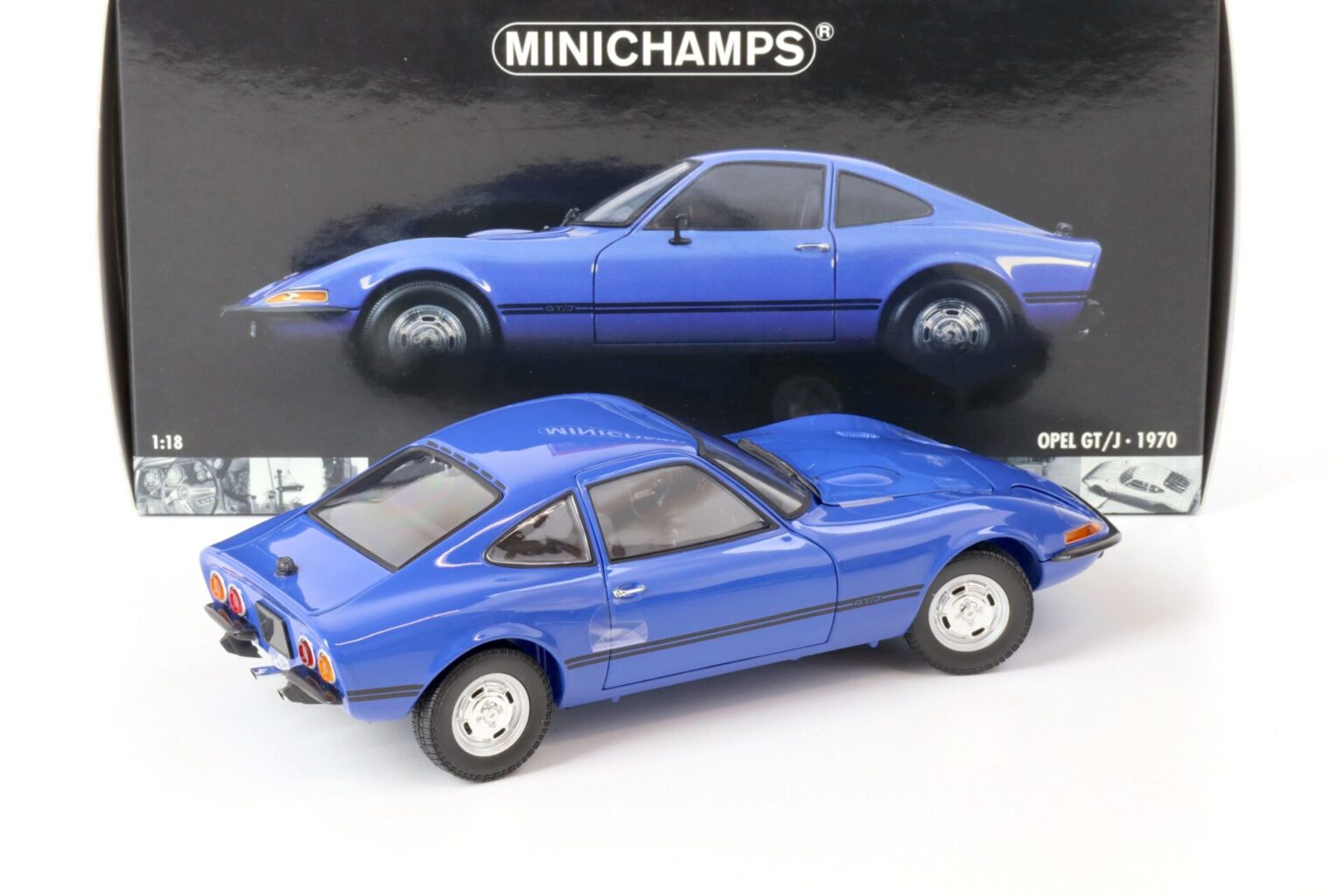 1:18 Minichamps Opel GT/J 1900 Coupe blue 1970 – Premium-Modelcars