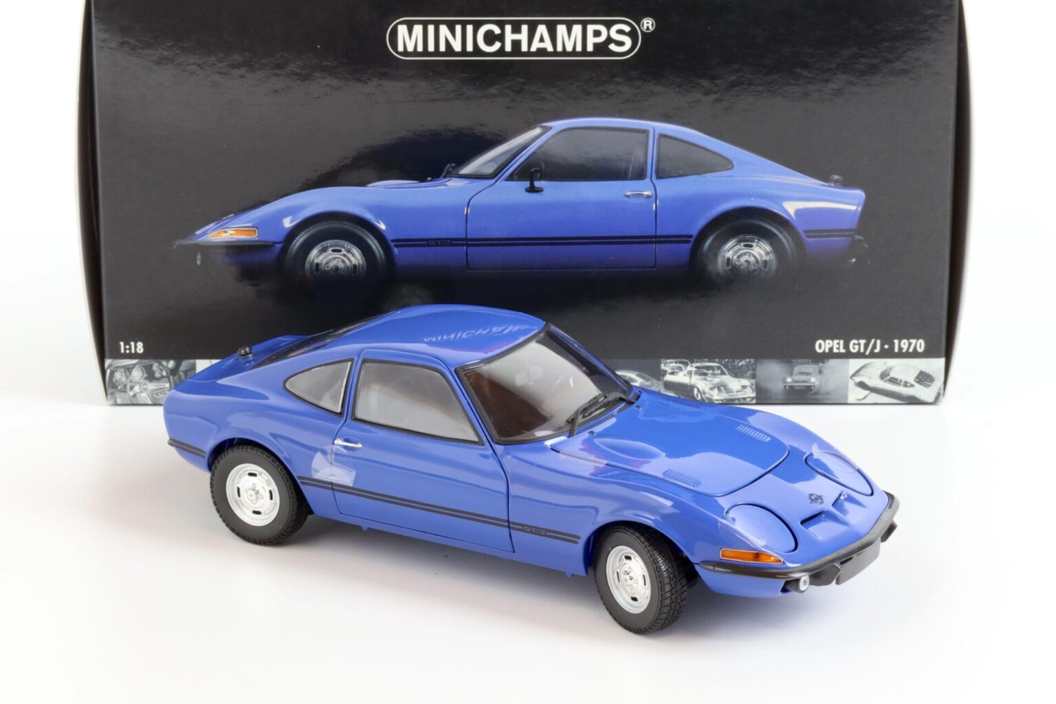 1:18 Minichamps Opel GT/J 1900 Coupe blue 1970 – Premium-Modelcars