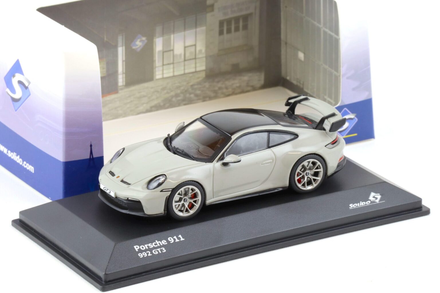 1:43 Solido Porsche 911 (992) GT3 Coupe Chalk grey 2021 – Premium-Modelcars