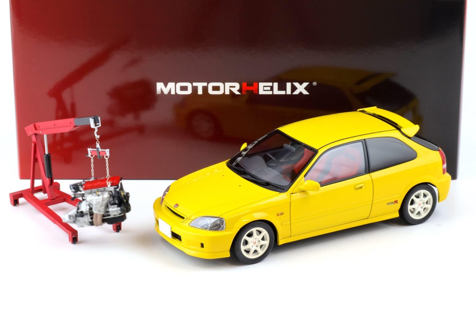 1:18 Motorhelix Honda Civic Type R (EK9) Sunlight yellow + engine ...