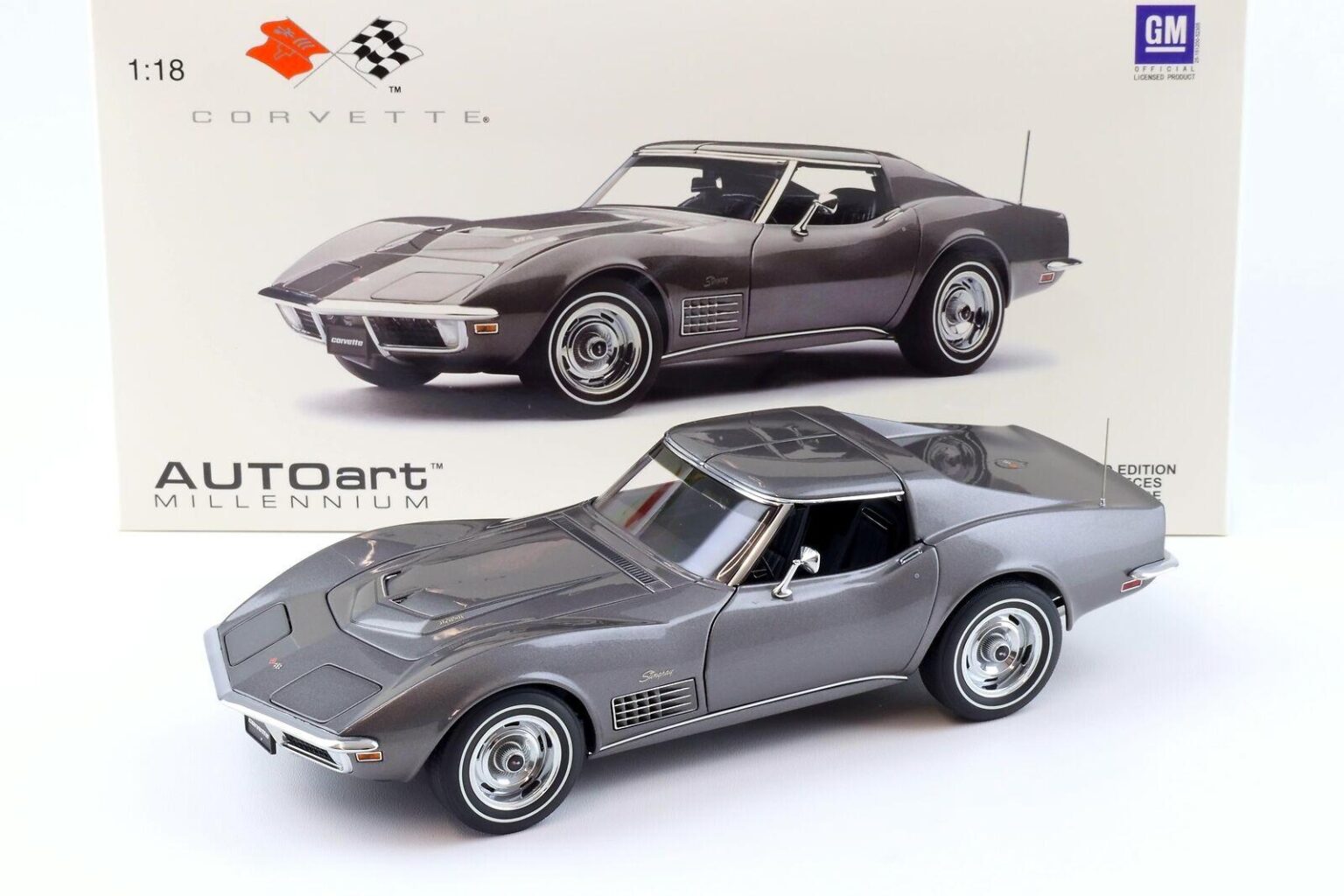 1:18 AUTOart Chevrolet Corvette C3 1970 Laguna Grey Metallic 71173 ...